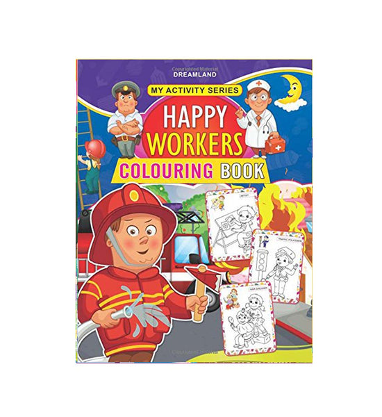My Activity- Happy Workers Colouring Book (English) – Chirukaanuka
